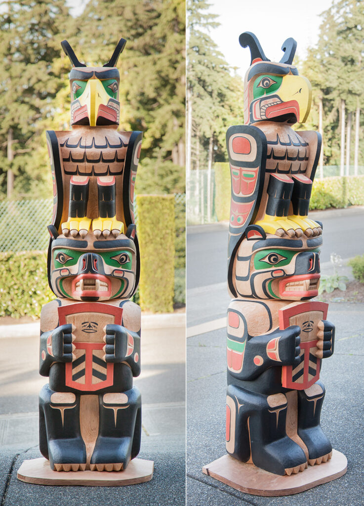 SOLD - Thunderbird and Bear Totem Pole by Ned Wilson Matilpi ...