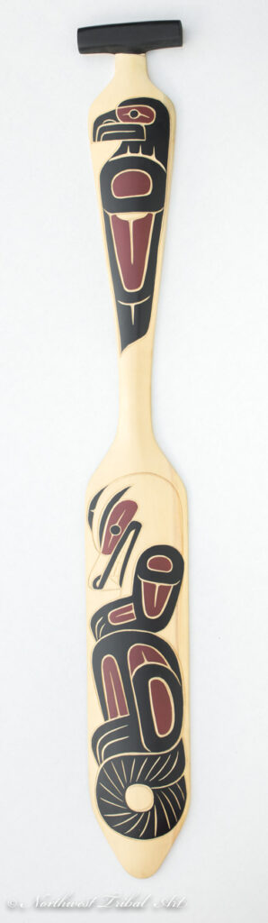 Raven and Wolf Paddle by David Louis - Northwest American Native Arts ...