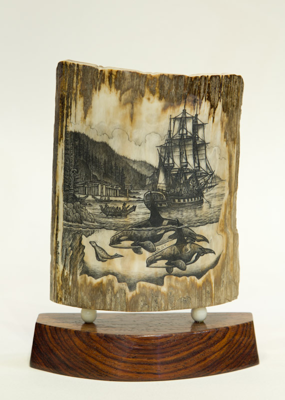 Puget Sound Water Scrimshaw by Peter Kinney